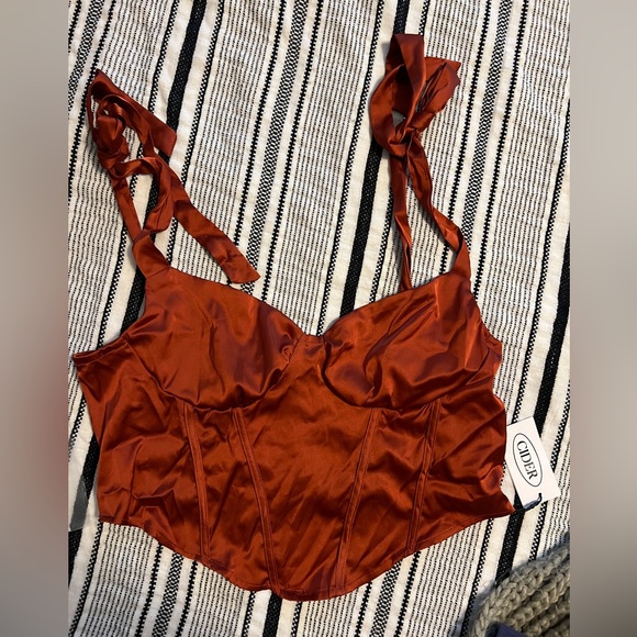 Cider | Tops | Cider Bodice Top In Burnt Orange | Poshmark